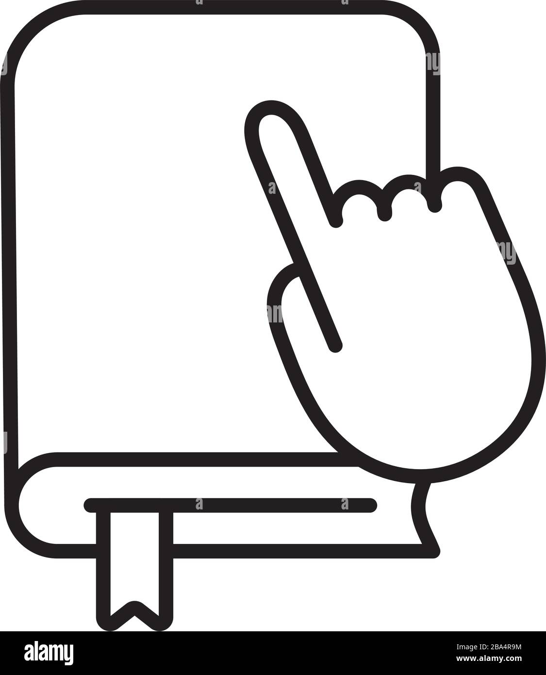 text book with hand indexing line style icon Stock Vector Image & Art ...