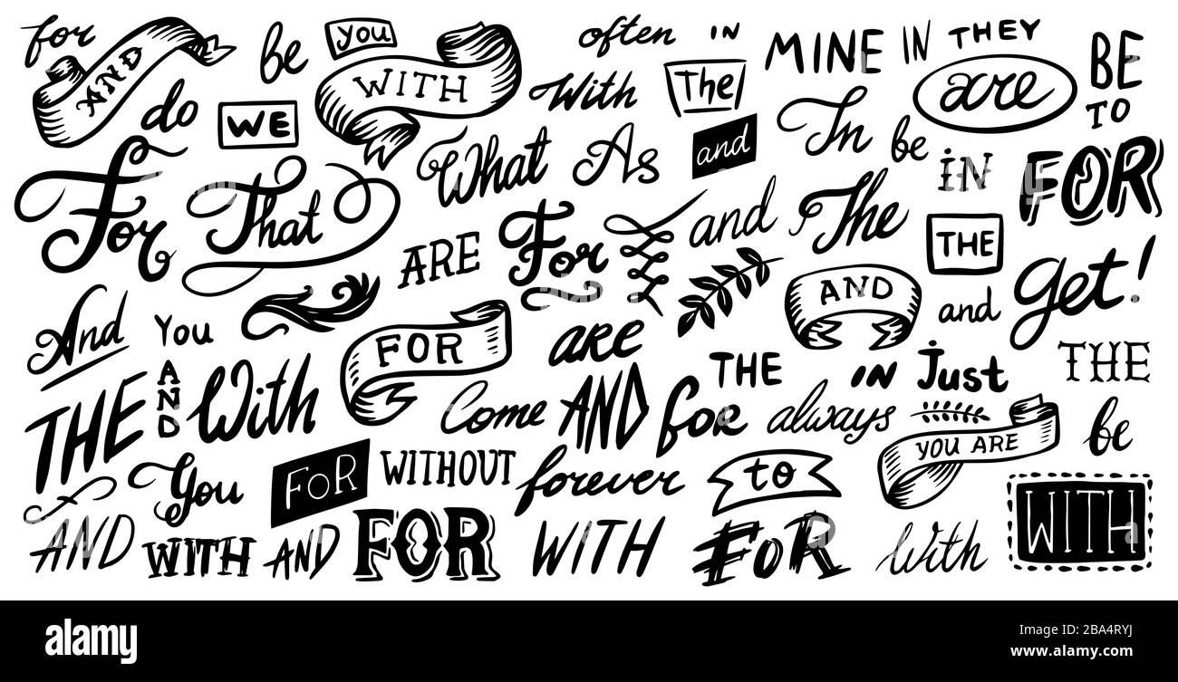 Grammar or conjunction set. Parts of speech to connect the words ...