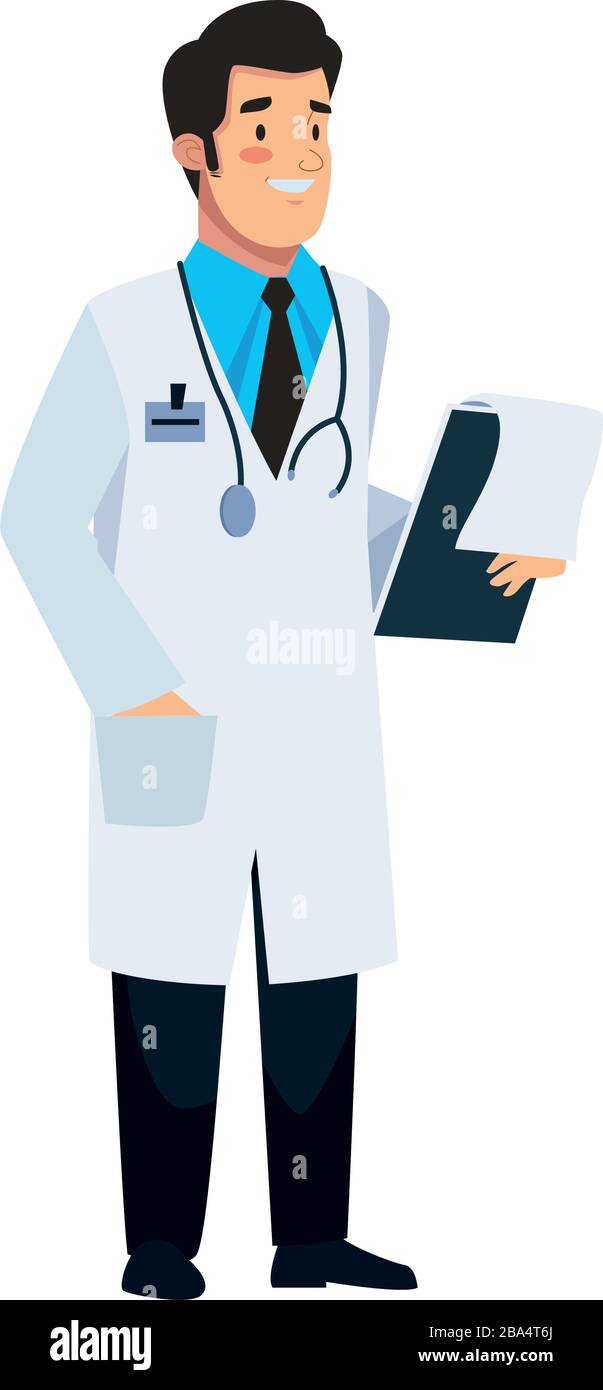 doctor professional with checklist character Stock Vector Image & Art ...