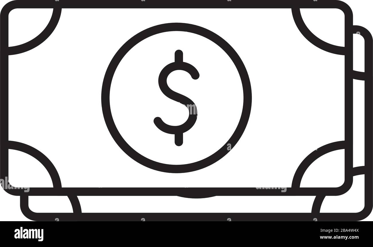 Isolated money bills line style icon vector design Stock Vector Image ...