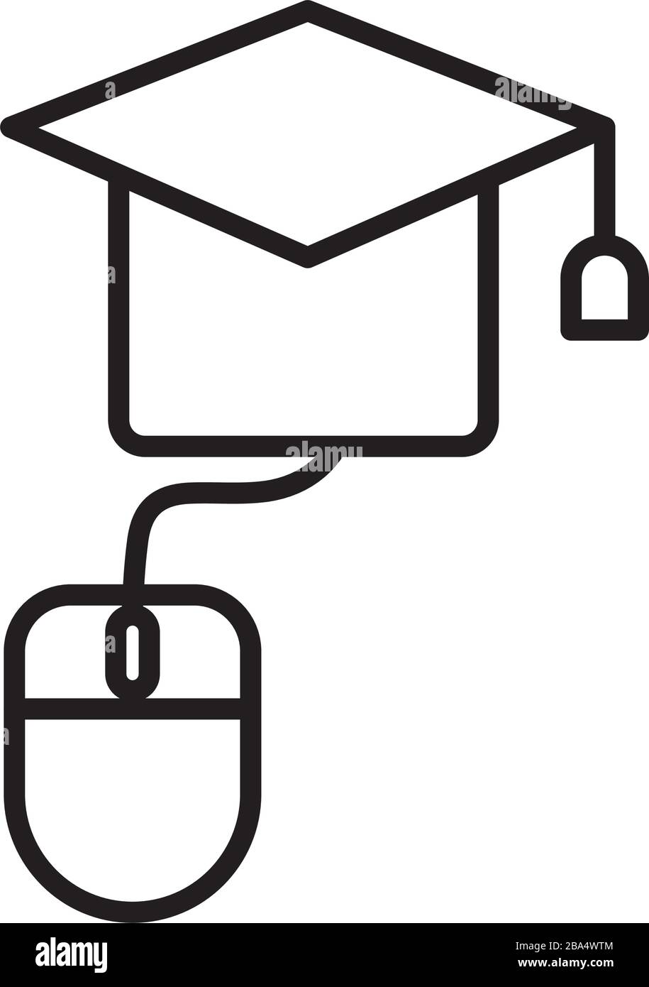 hat graduation with mouse line style icon Stock Vector Image & Art - Alamy