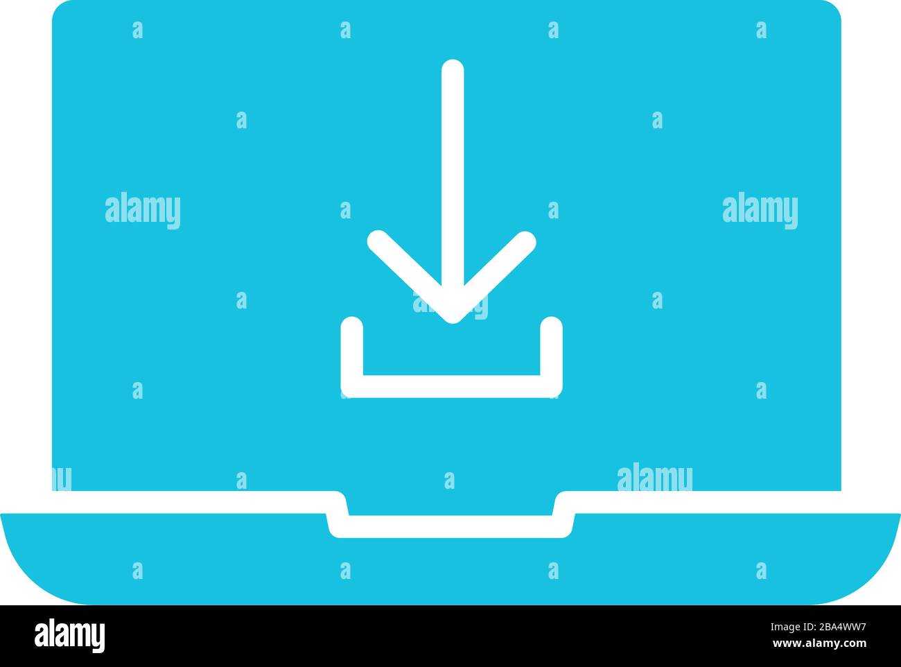 laptop computer with arrow download silhouette style icon Stock Vector ...