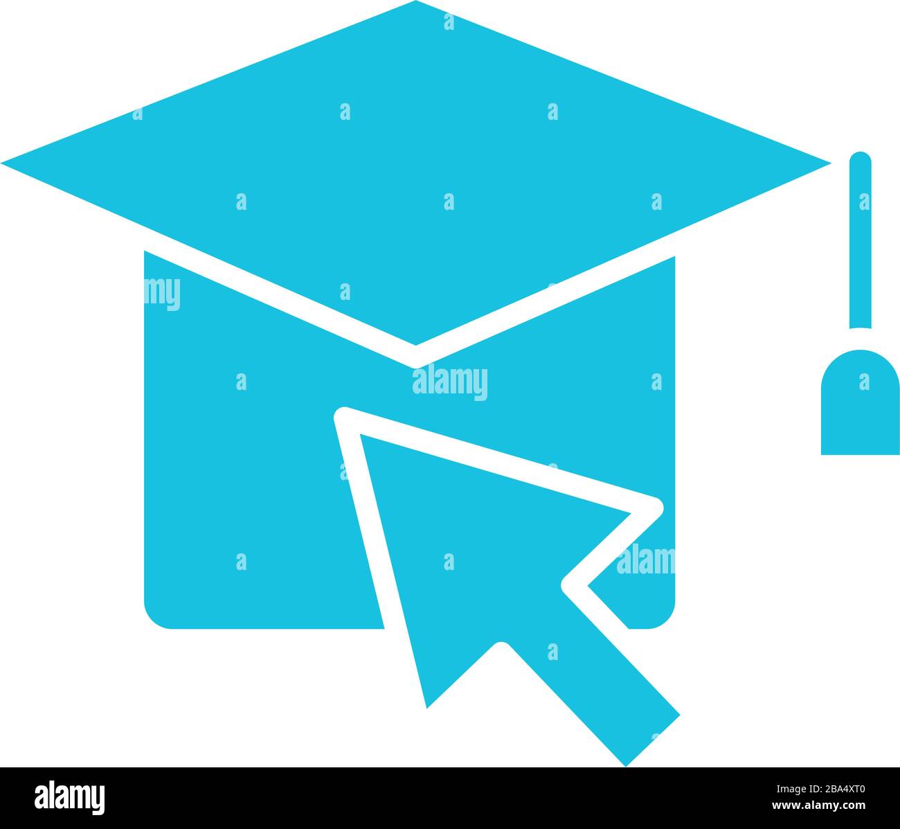 hat graduation with arrow mouse silhouette style icon Stock Vector ...