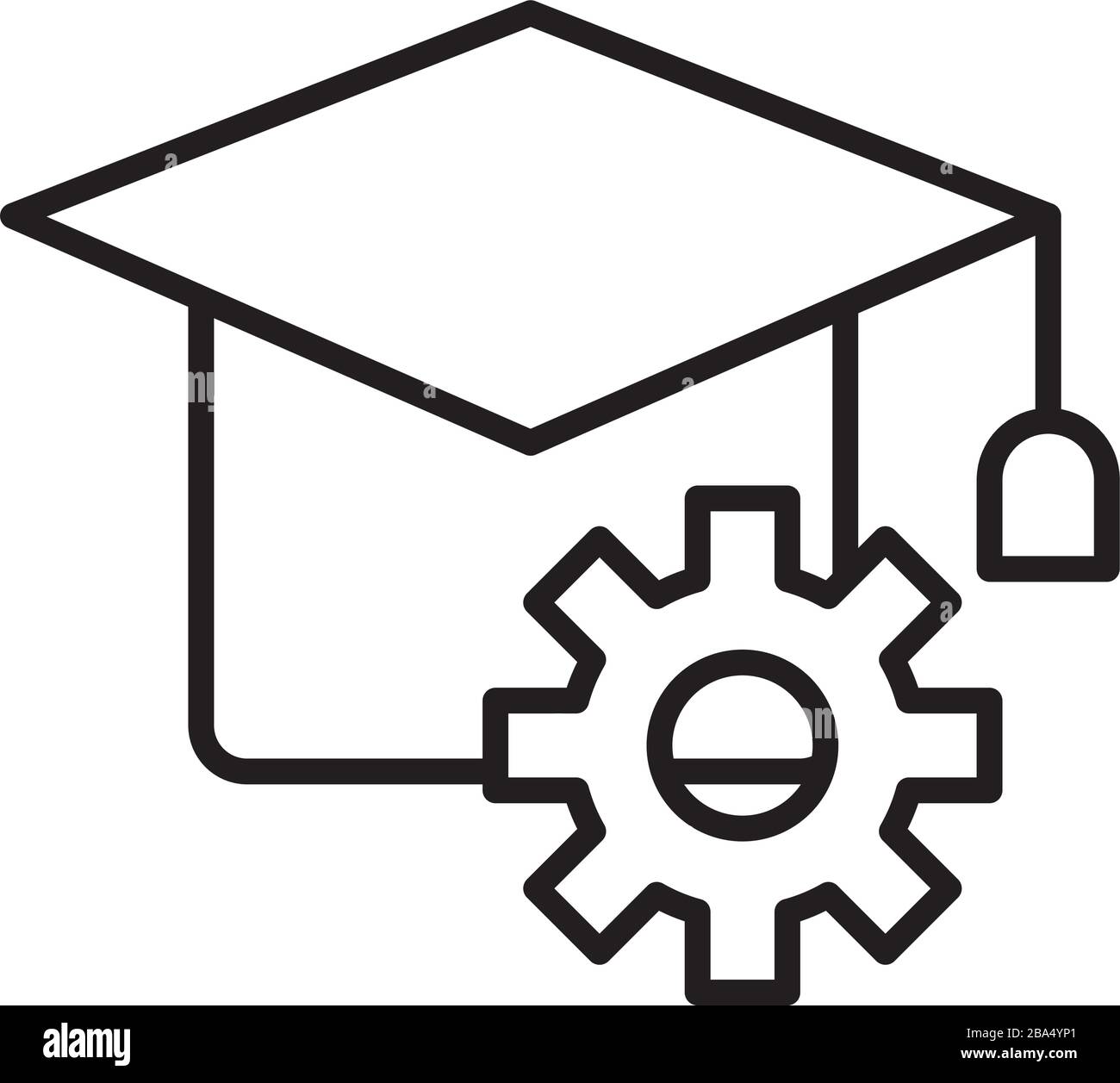 hat graduation with gear line style icon Stock Vector Image & Art - Alamy