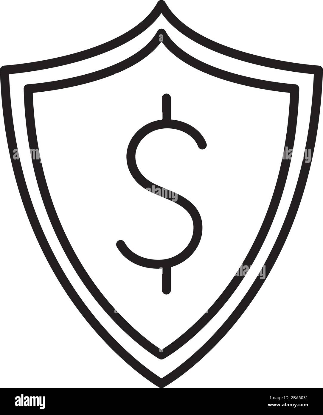 Isolated dollar shield line style icon vector design Stock Vector Image ...