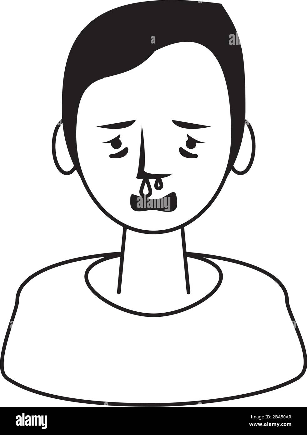 woman sick with runny nose character Stock Vector Image & Art - Alamy