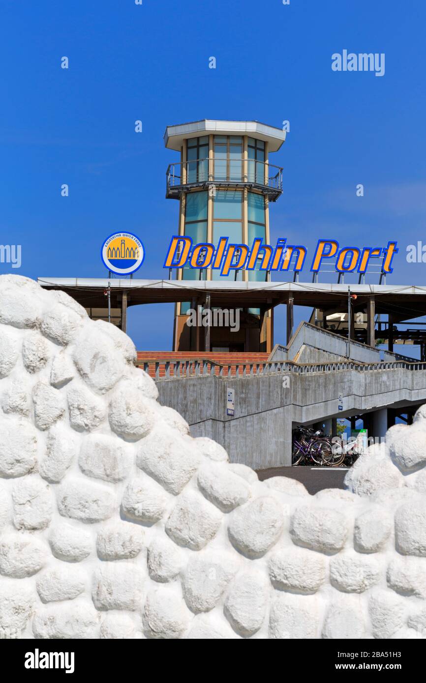 Dolphin Port in Waterfront Park, Kagoshima City, Kyushu Island, Japan ...