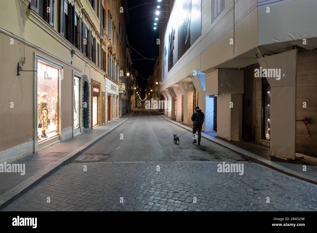 Rome, Italy - March 24, 2020: Via Condotti, the street famous for ...