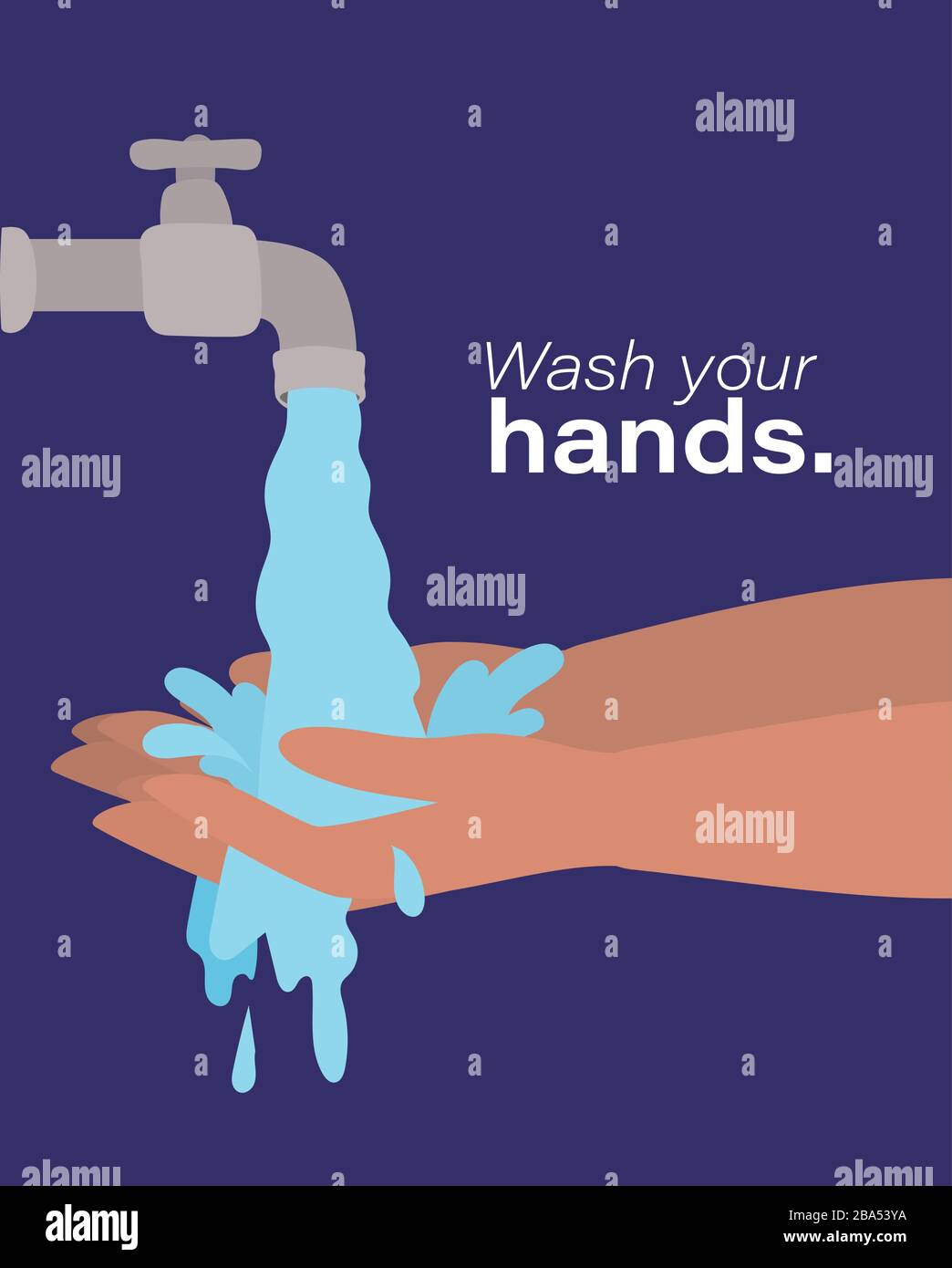 Washing hands under tap Stock Vector Images - Alamy