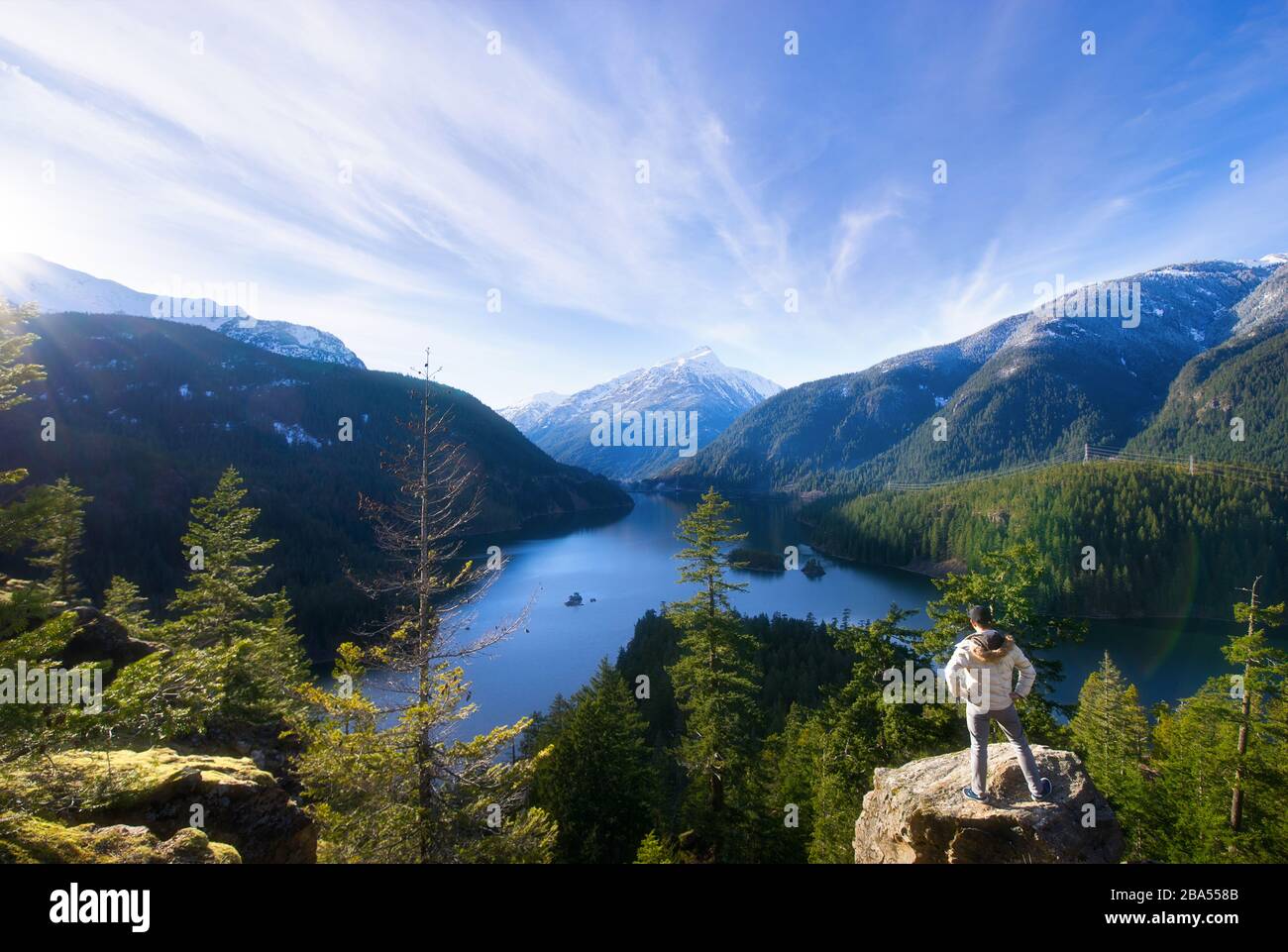 The Diablo Lake overlook in the Cascade Mountains Stock Photo - Alamy