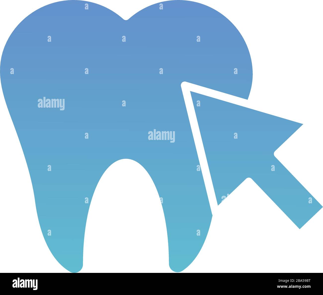 cursor mouse with teeth health online silhouette gradient style Stock ...