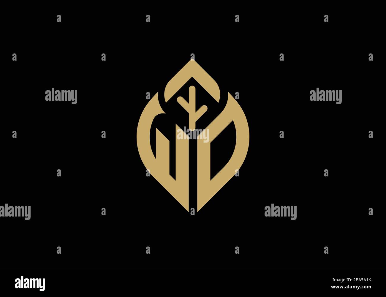 Initial letter W and O with abstract leaf logo sign symbol Stock Vector ...