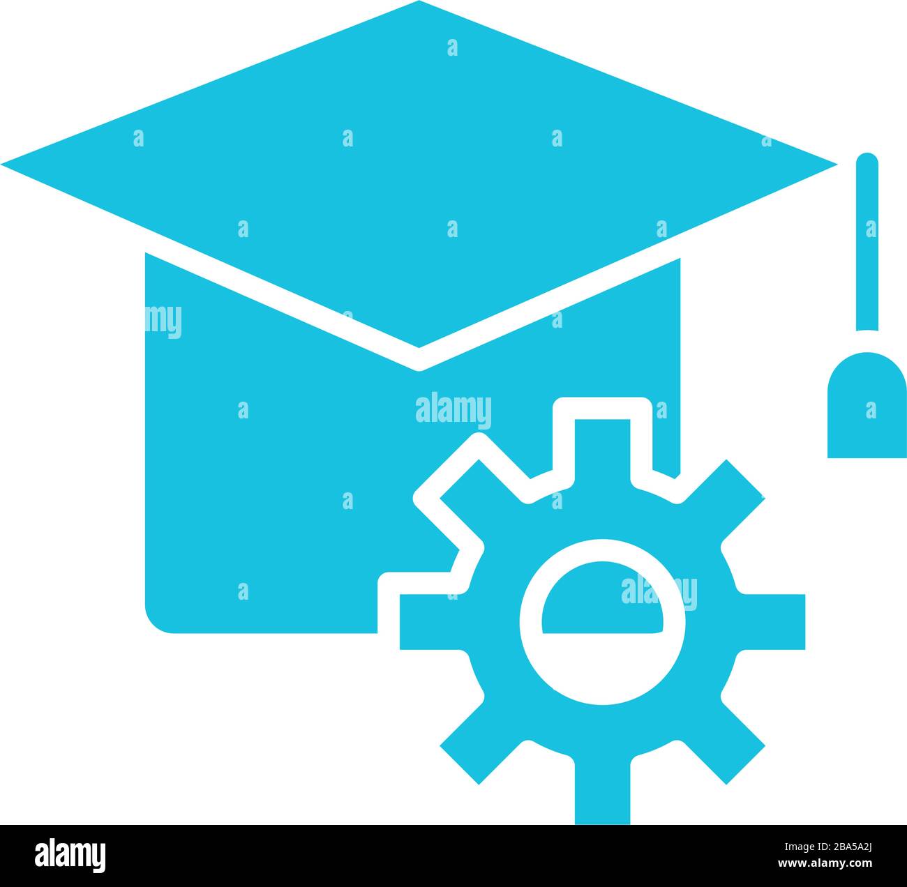 hat graduation with gear silhouette style icon Stock Vector Image & Art ...