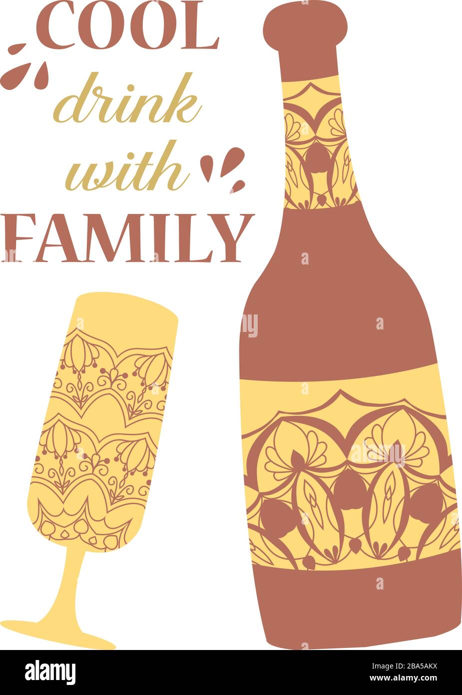 Soft design of alcohol Glass and bottle for winning party. Vector Stock ...