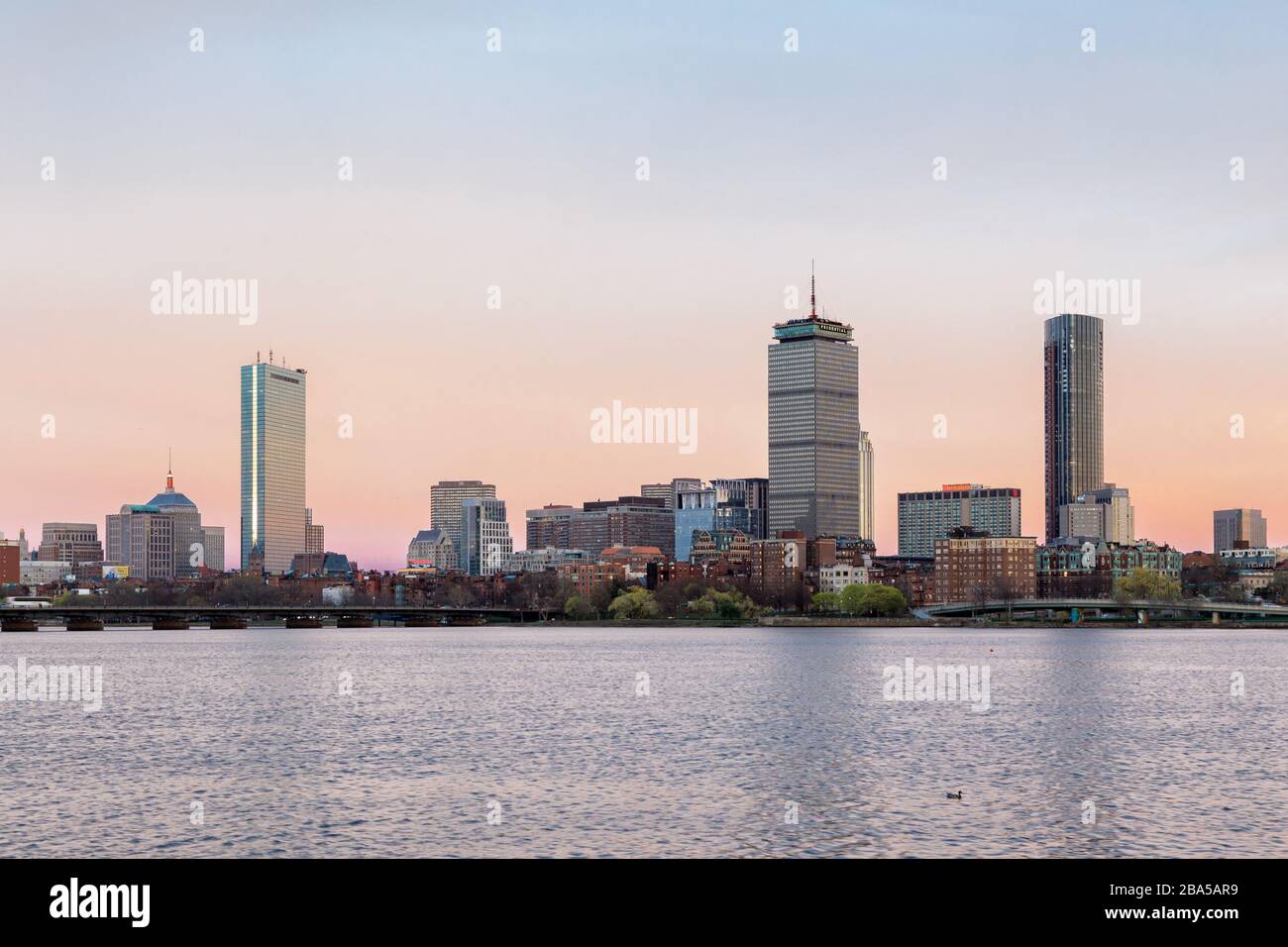 An Epic Pink Sunset in Boston City Stock Photo - Alamy