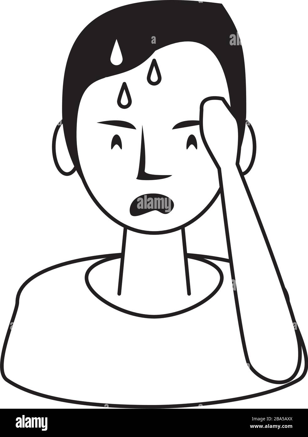 woman sick with fever character Stock Vector Image & Art - Alamy