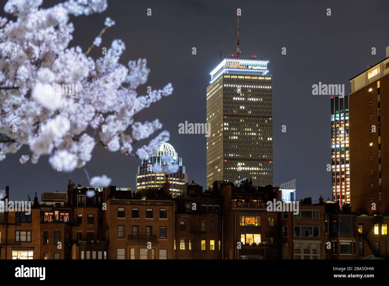 Boston City on a Spring Night Stock Photo - Alamy
