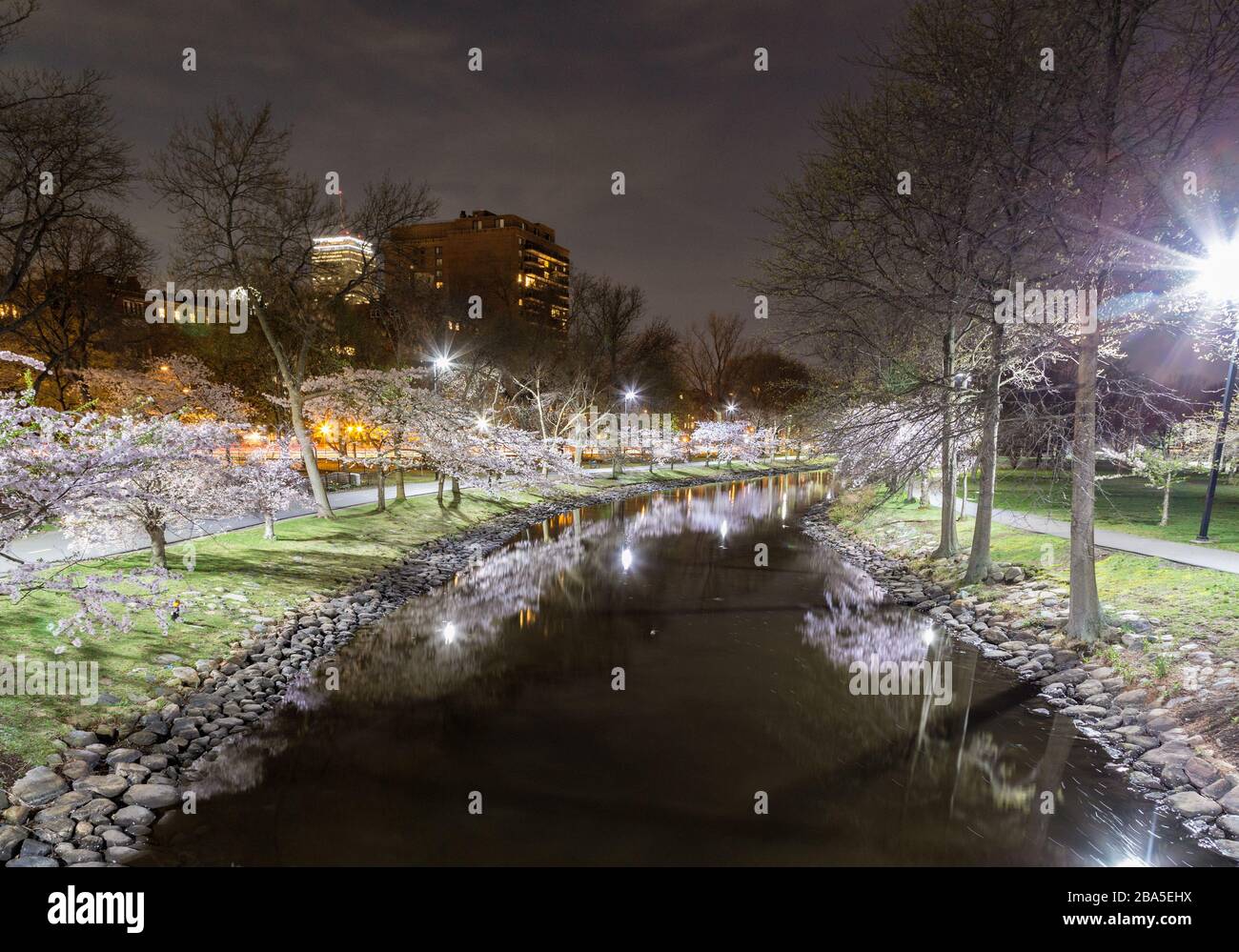 Boston City on a Spring Night Stock Photo - Alamy