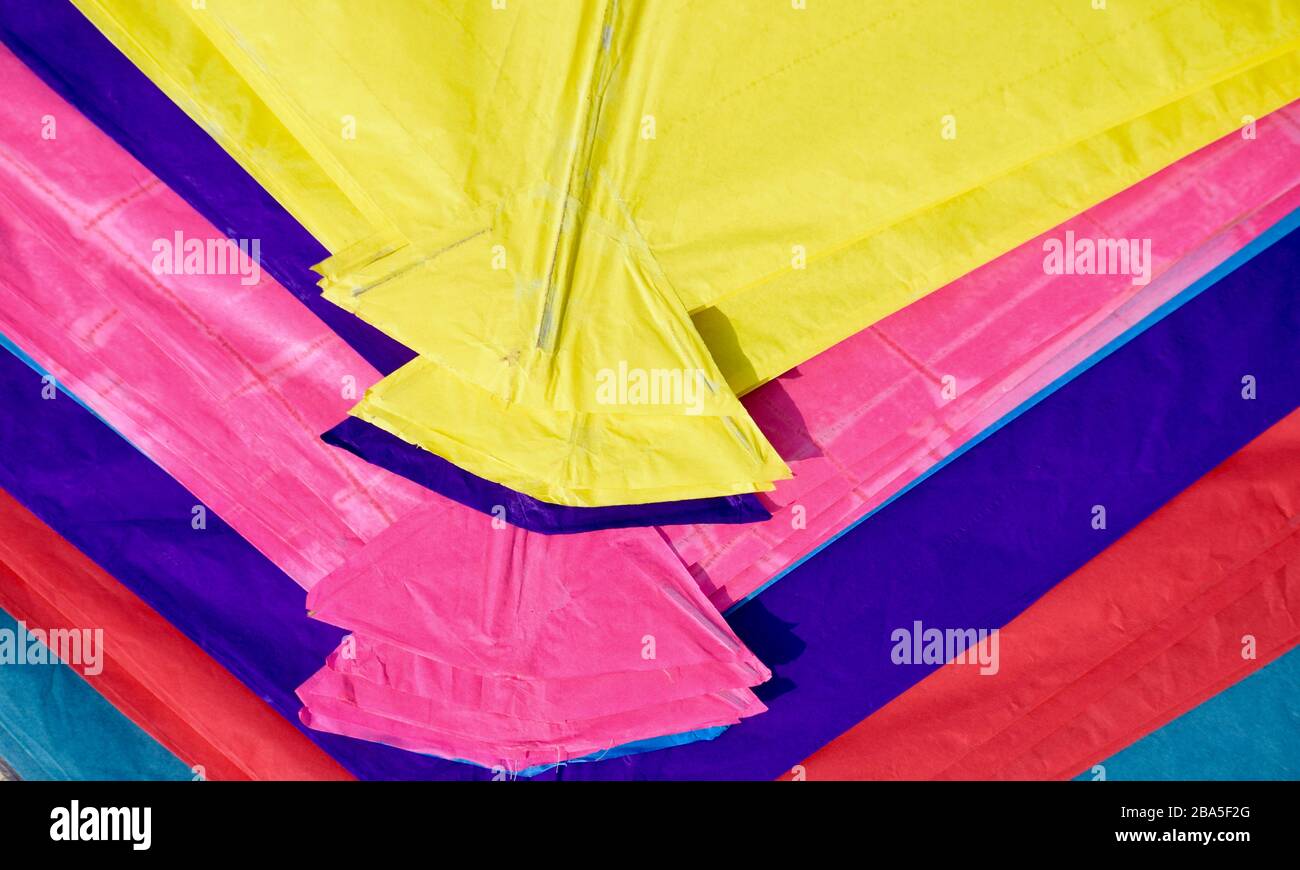 Full frame view of colourful kites Stock Photo - Alamy