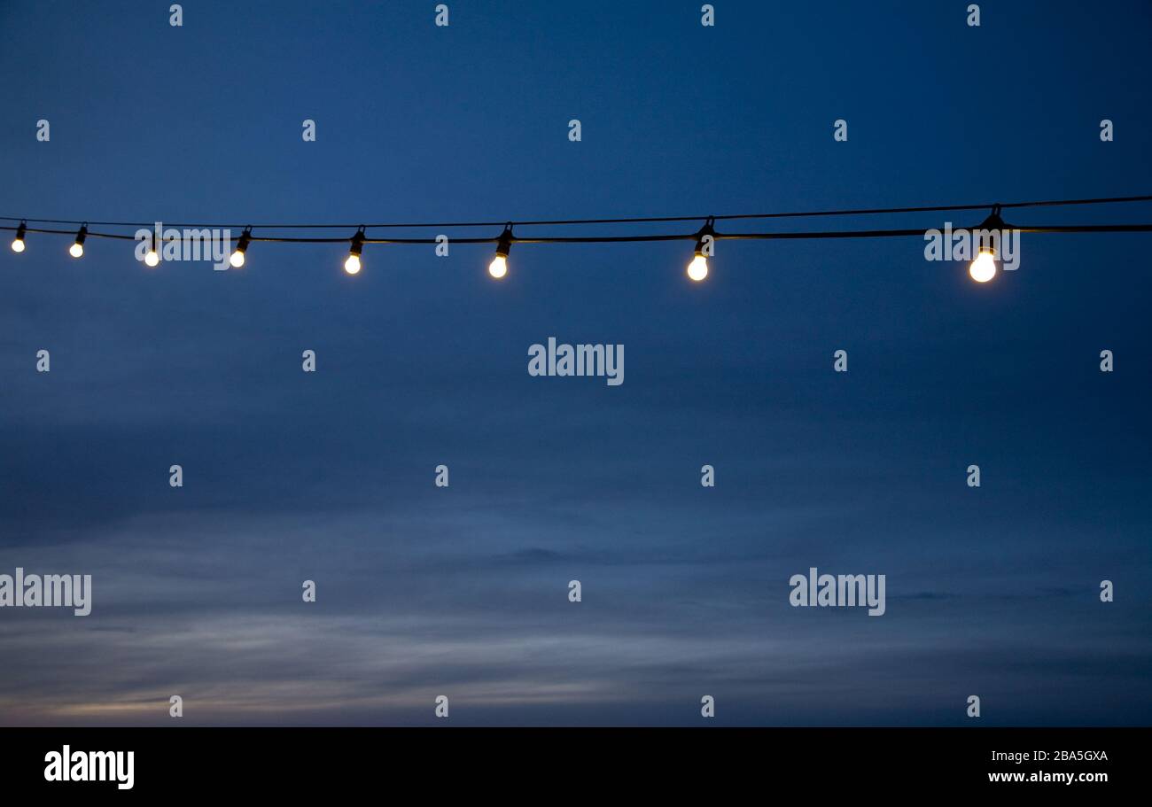 Wire string lights hi-res stock photography and images - Alamy