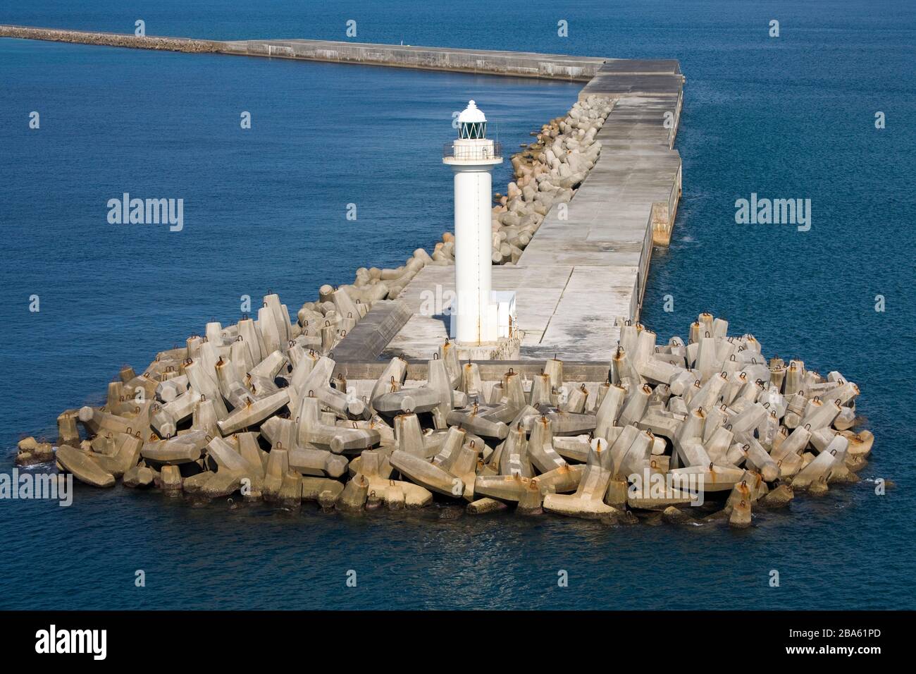 Breakwater Lighthouse, Port of Naha, Okinawa Island, Japan, Asia Stock ...