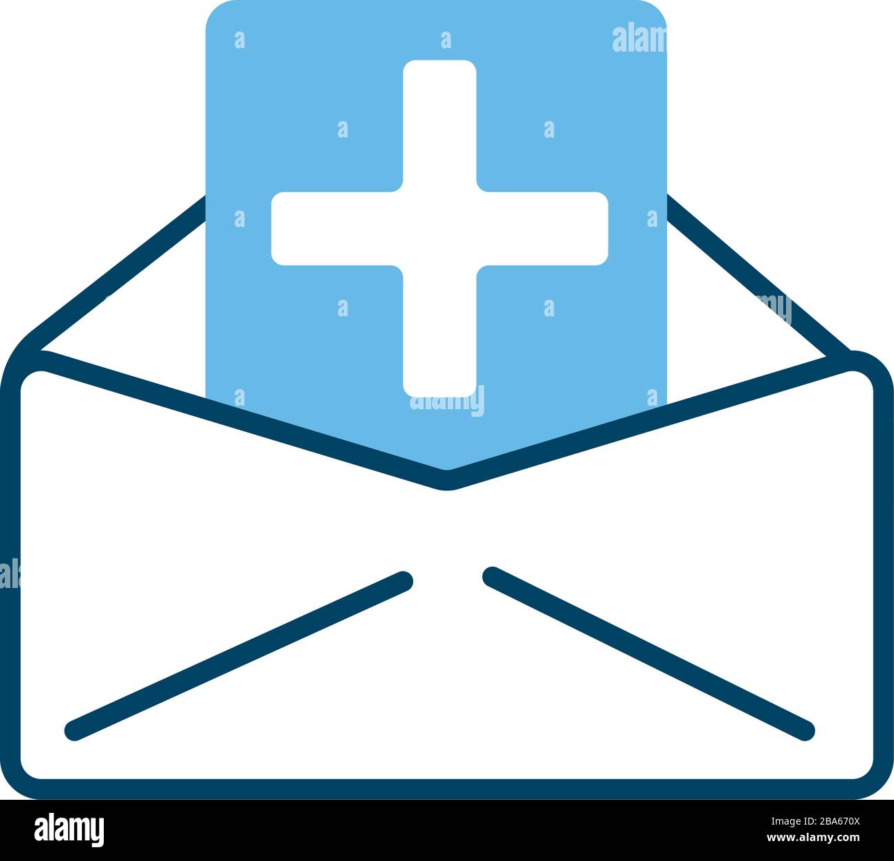 envelope with medical cross symbol half line style Stock Vector Image ...