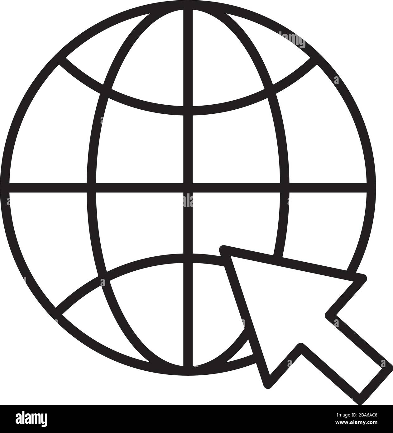 sphere browser with mouse pointer line style icon Stock Vector Image ...