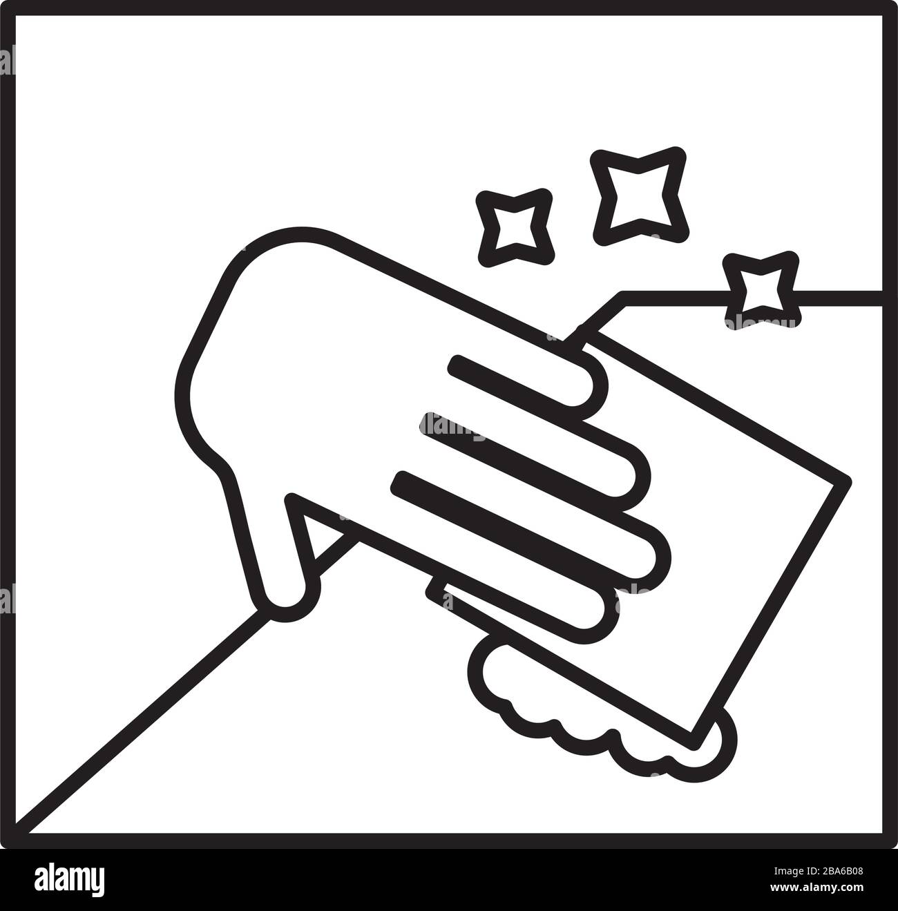 hand wiping line style icon Stock Vector Image & Art - Alamy