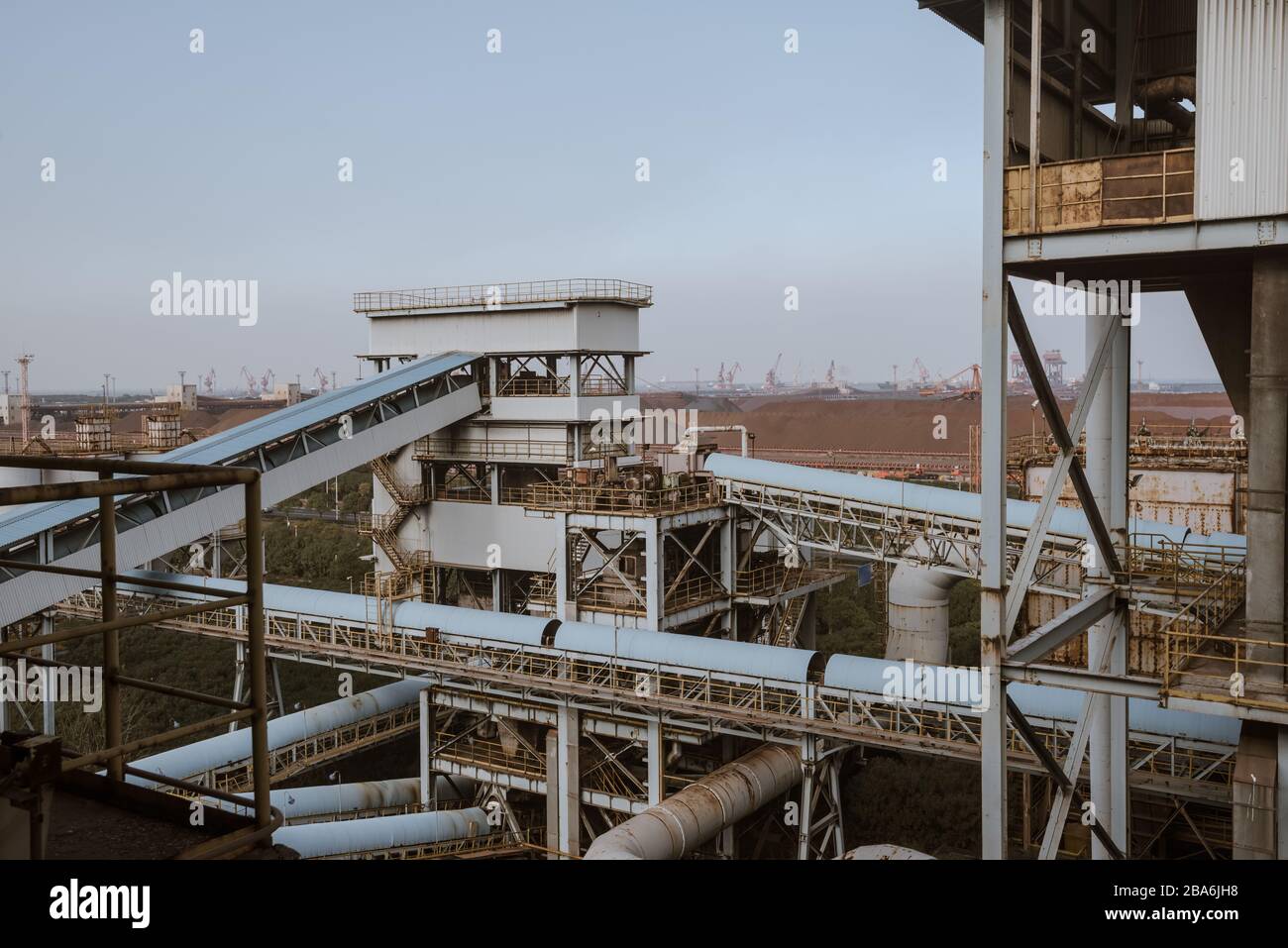 Interior of an old abandoned industrial steel factory Stock Photo - Alamy