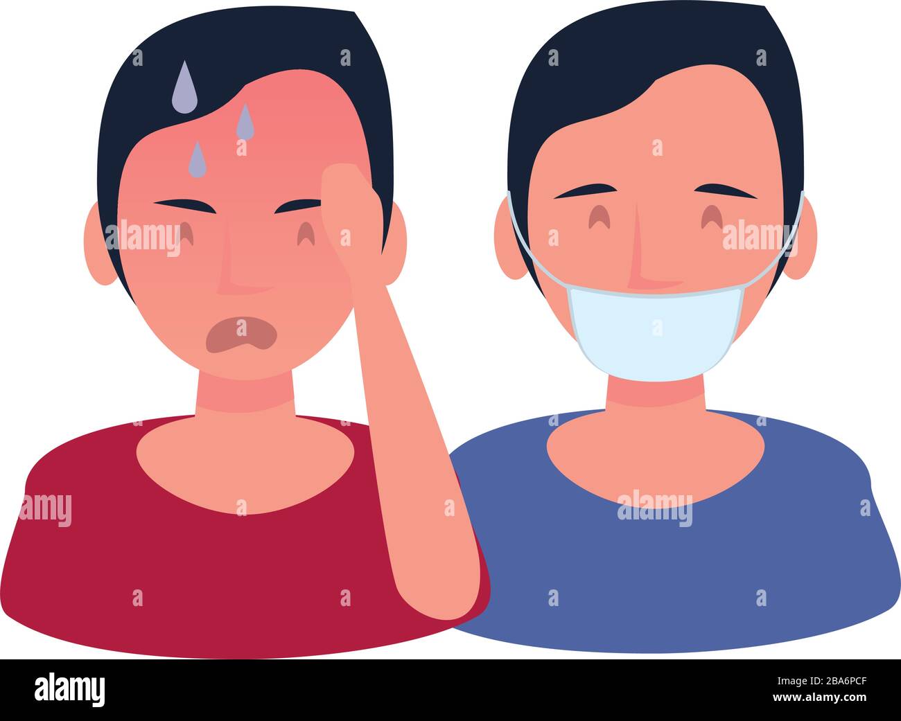 persons sick with symptoms characters Stock Vector Image & Art - Alamy