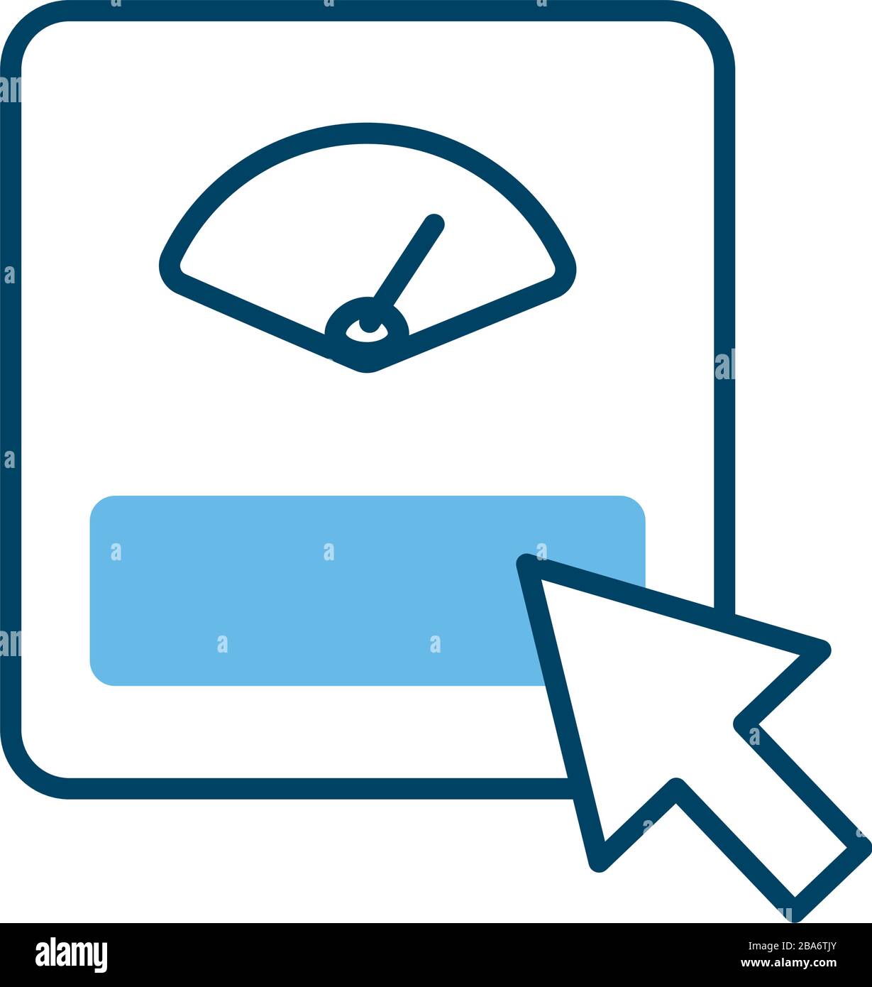 cursor mouse with scale with health online half line style Stock Vector ...