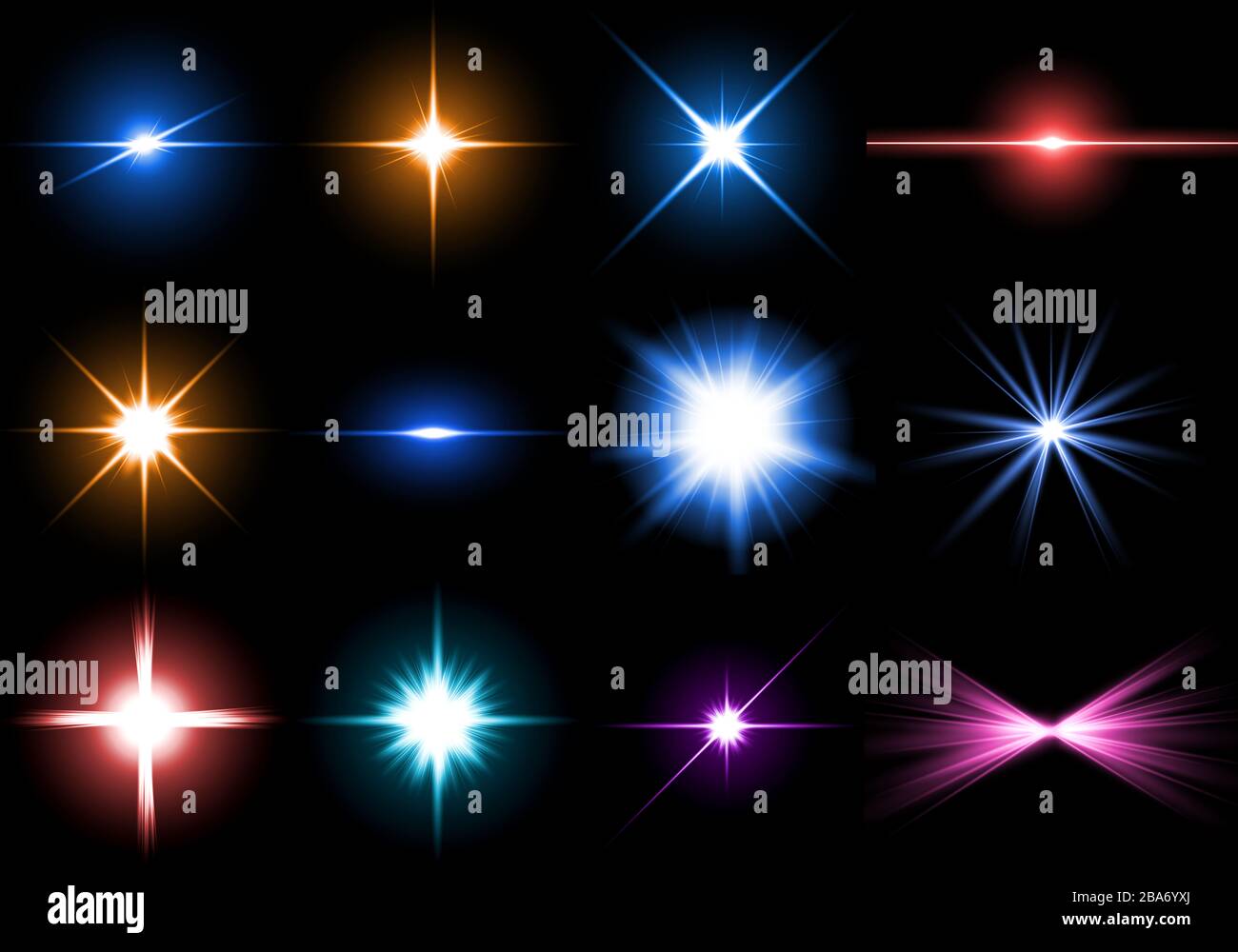 Set of Lens flare Stock Photo - Alamy