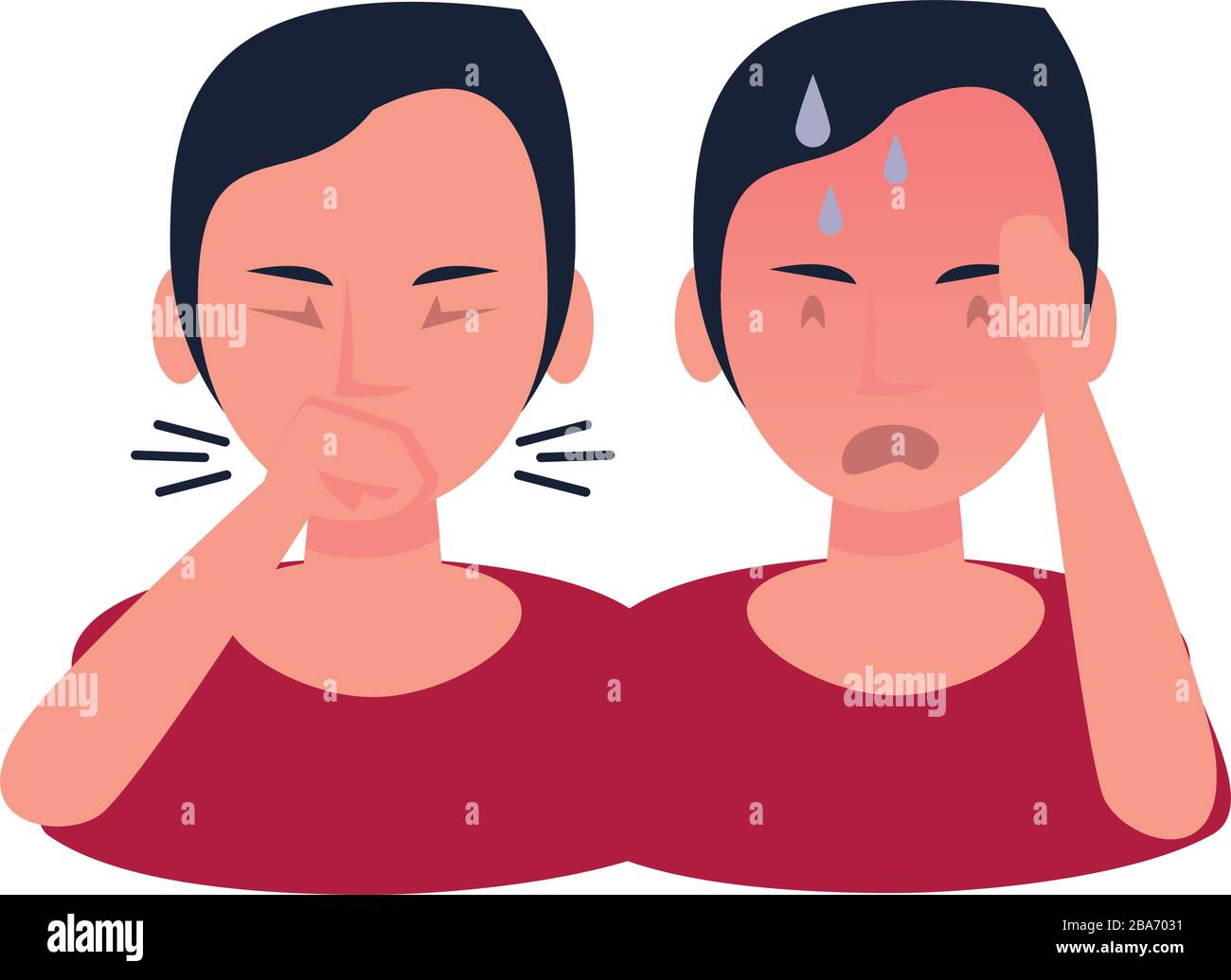 persons sick with symptoms characters Stock Vector Image & Art - Alamy