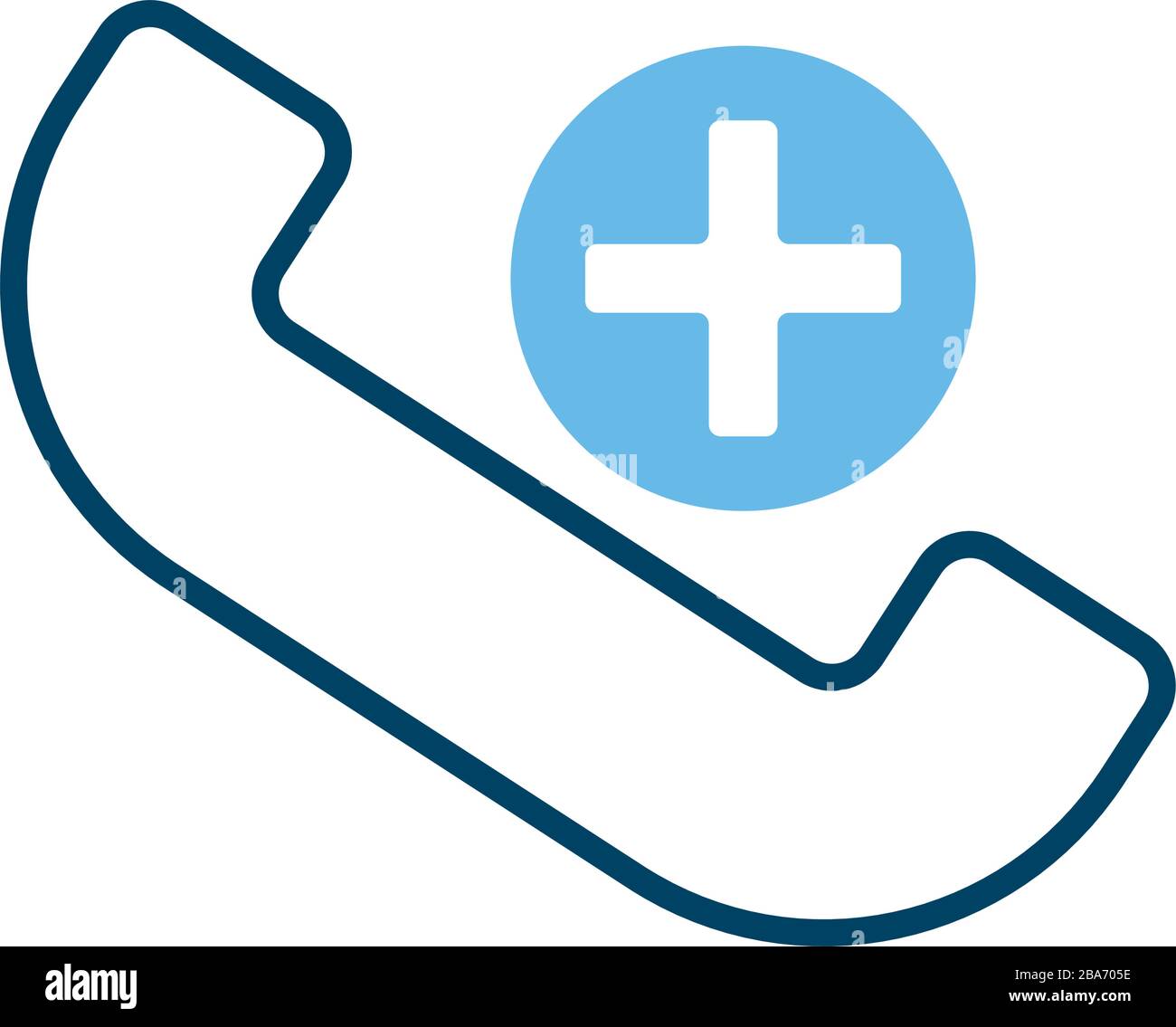 telephone with medical cross symbol half line style Stock Vector Image ...