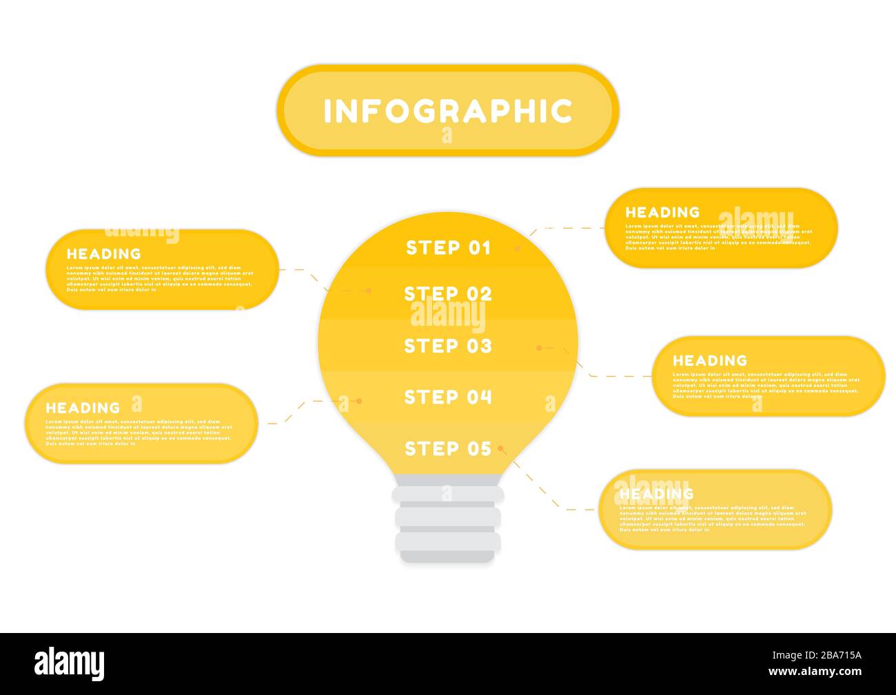 Infographic lampbulb design workflow use for business planning. vector ...