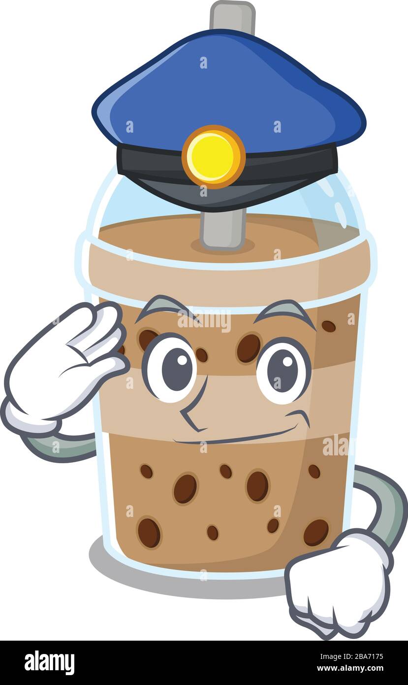 A picture of chocolate bubble tea performed as a Police officer Stock ...