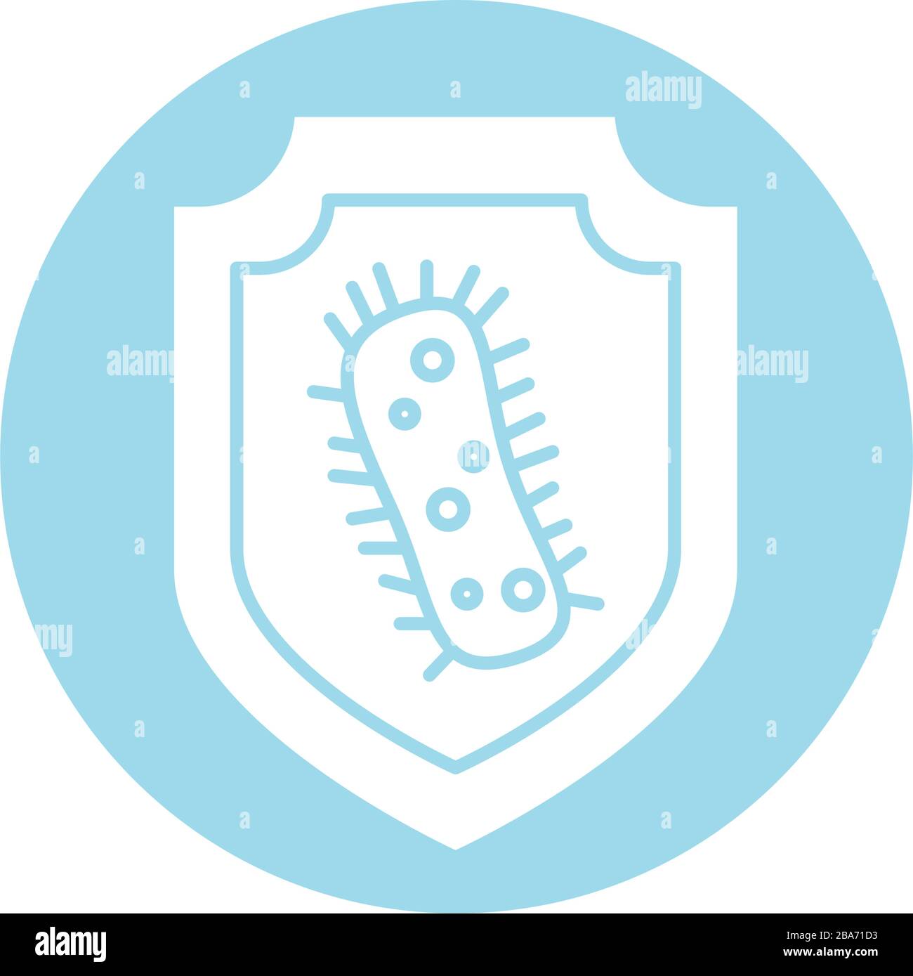 infected cell with covid19 in shield block silhouette style icon Stock ...