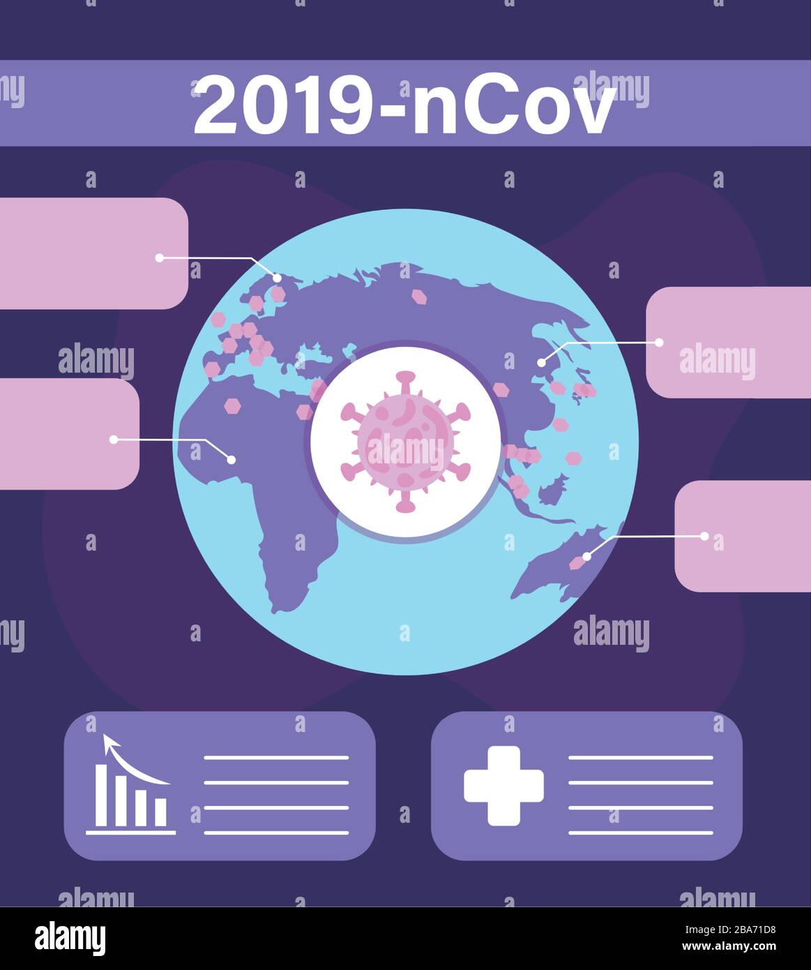 2019 ncov infographic with world planet vector illustration design ...