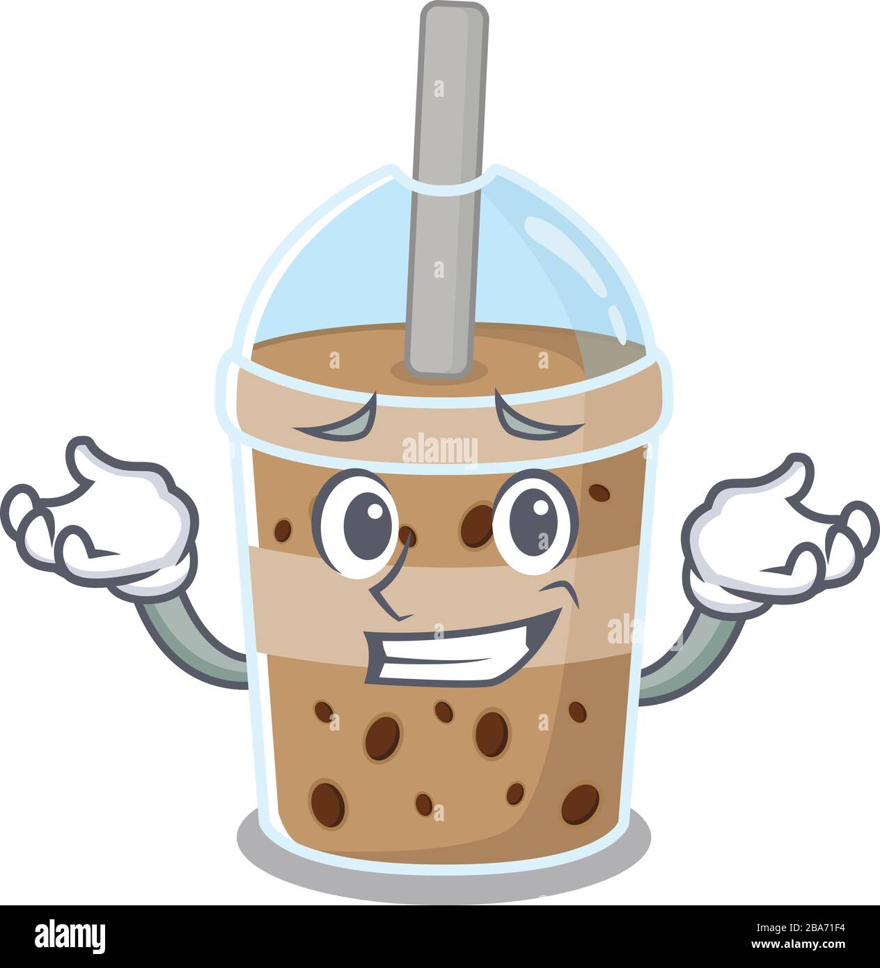 Happy face of chocolate bubble tea mascot cartoon style Stock Vector ...
