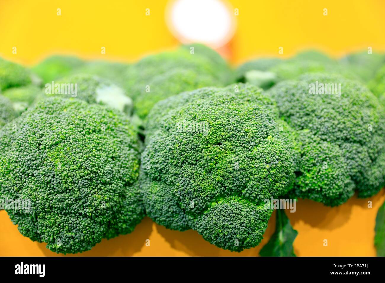 Broccoli on the market，A close-up Stock Photo - Alamy