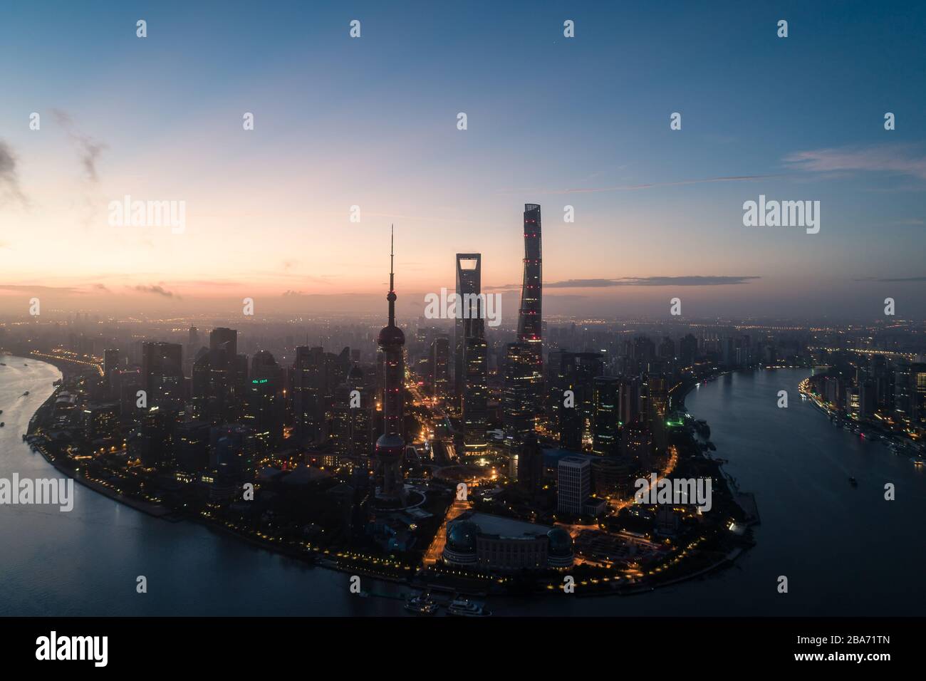 Aerial view over The Bund, Shanghai Stock Photo - Alamy