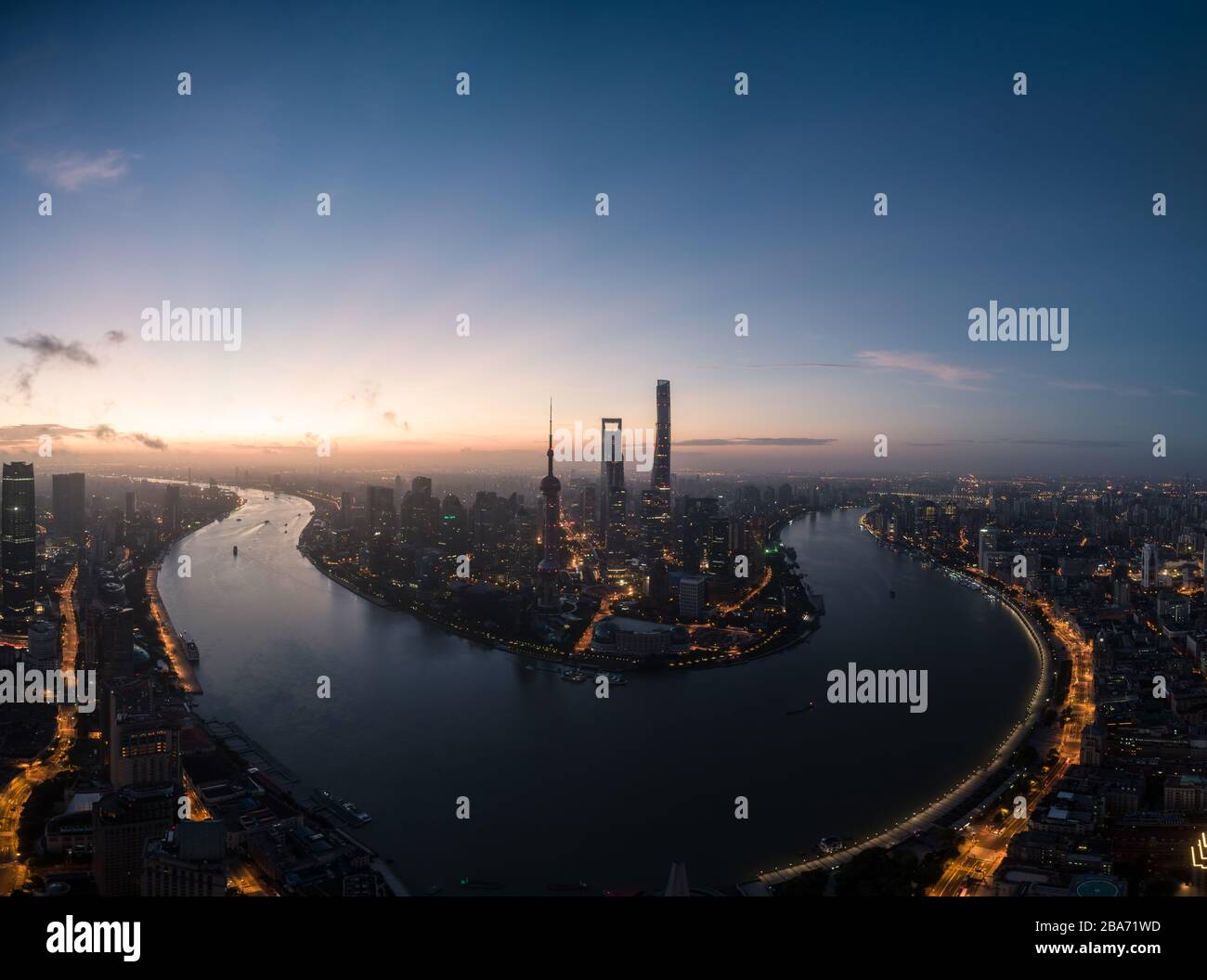 Aerial view over The Bund, Shanghai Stock Photo - Alamy