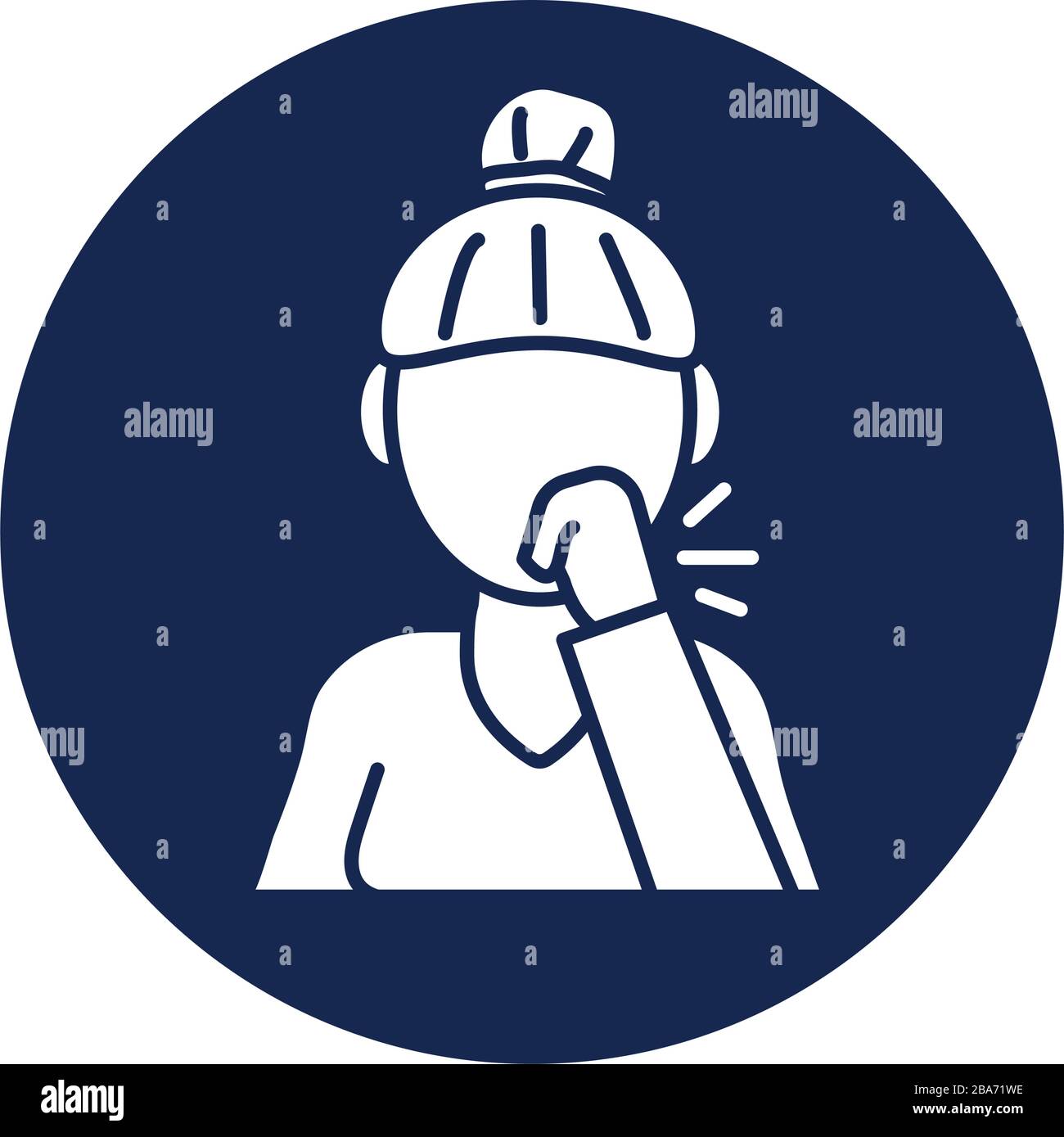 woman coughing sick block silhouette style icon Stock Vector Image ...