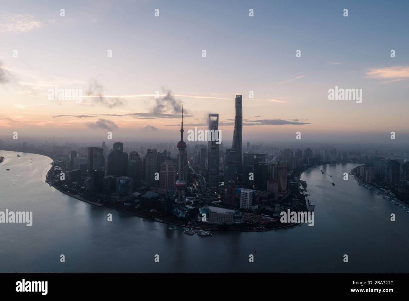 Aerial view over The Bund, Shanghai Stock Photo - Alamy