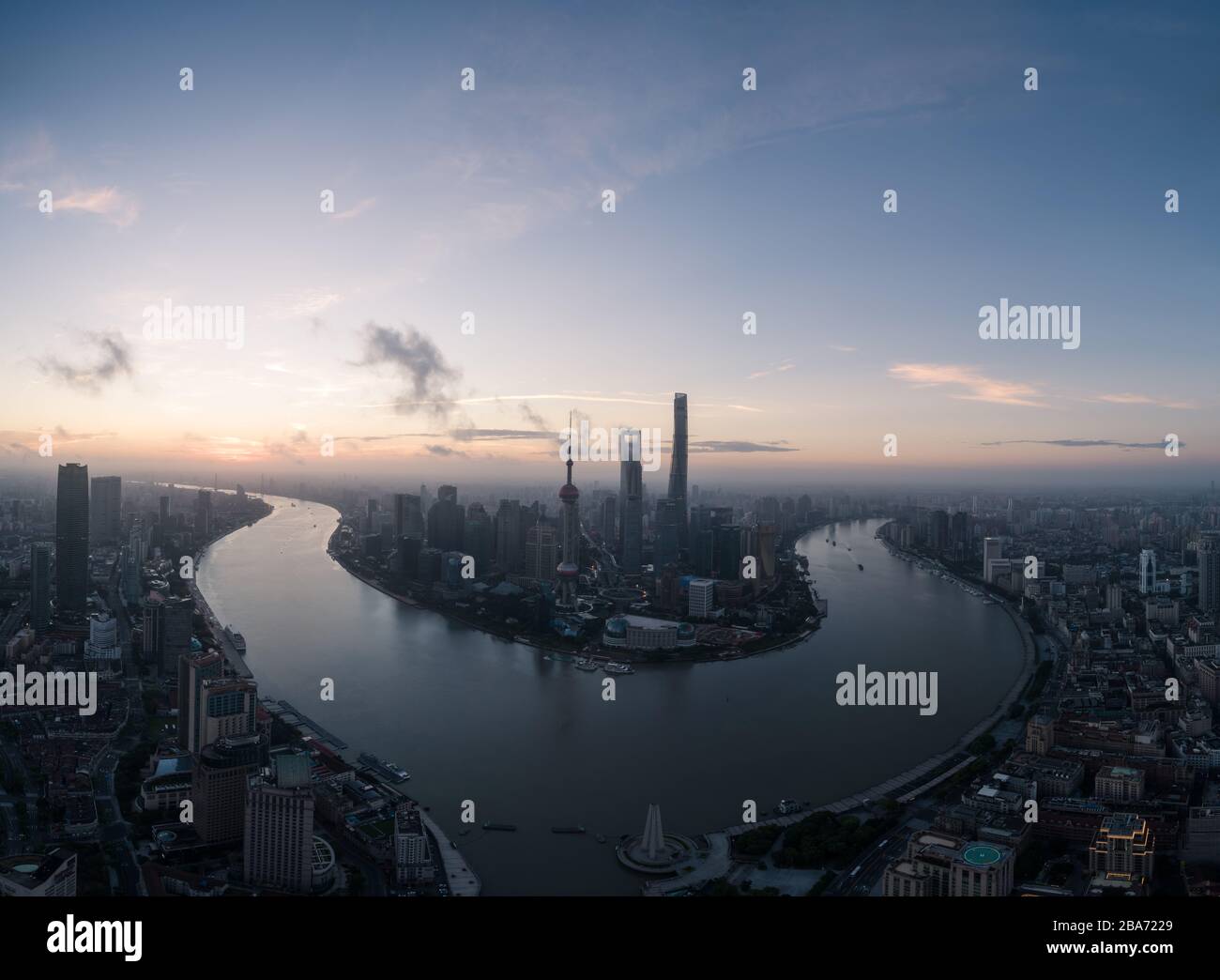 Aerial view over The Bund, Shanghai Stock Photo - Alamy