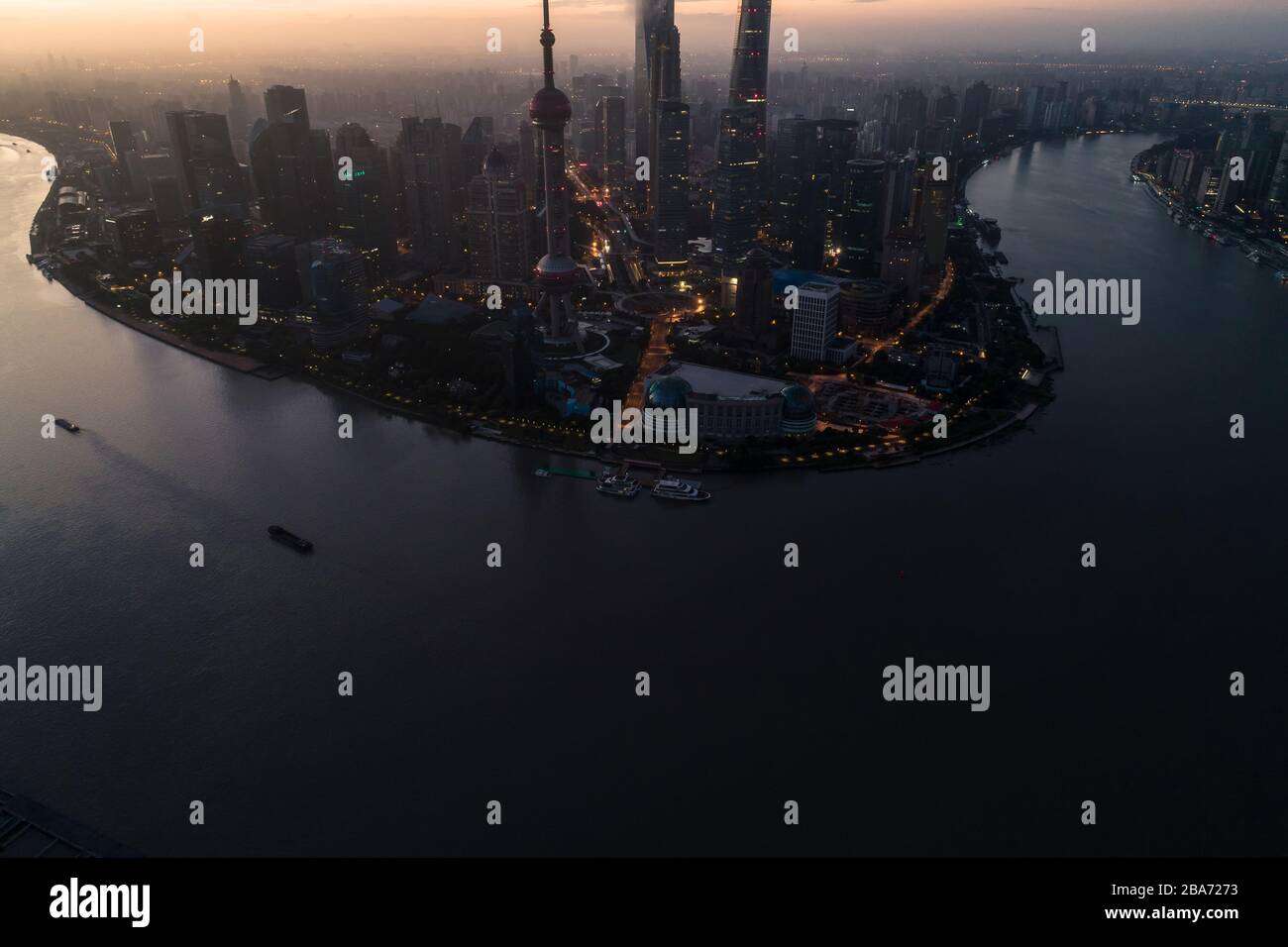 Aerial view over The Bund, Shanghai Stock Photo - Alamy