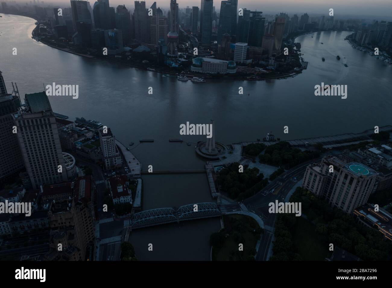 Aerial view over The Bund, Shanghai Stock Photo - Alamy