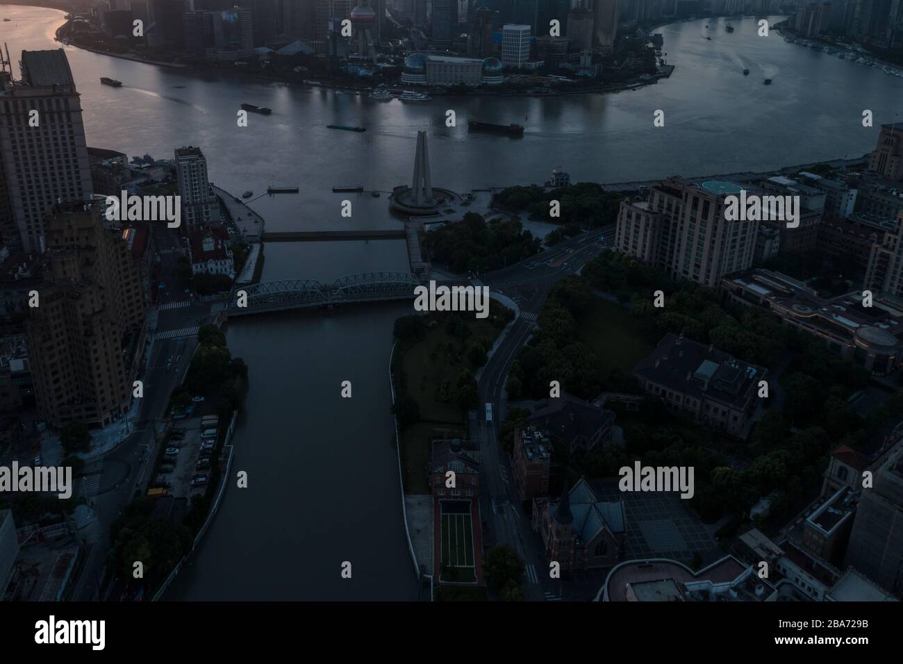 Aerial view over The Bund, Shanghai Stock Photo - Alamy