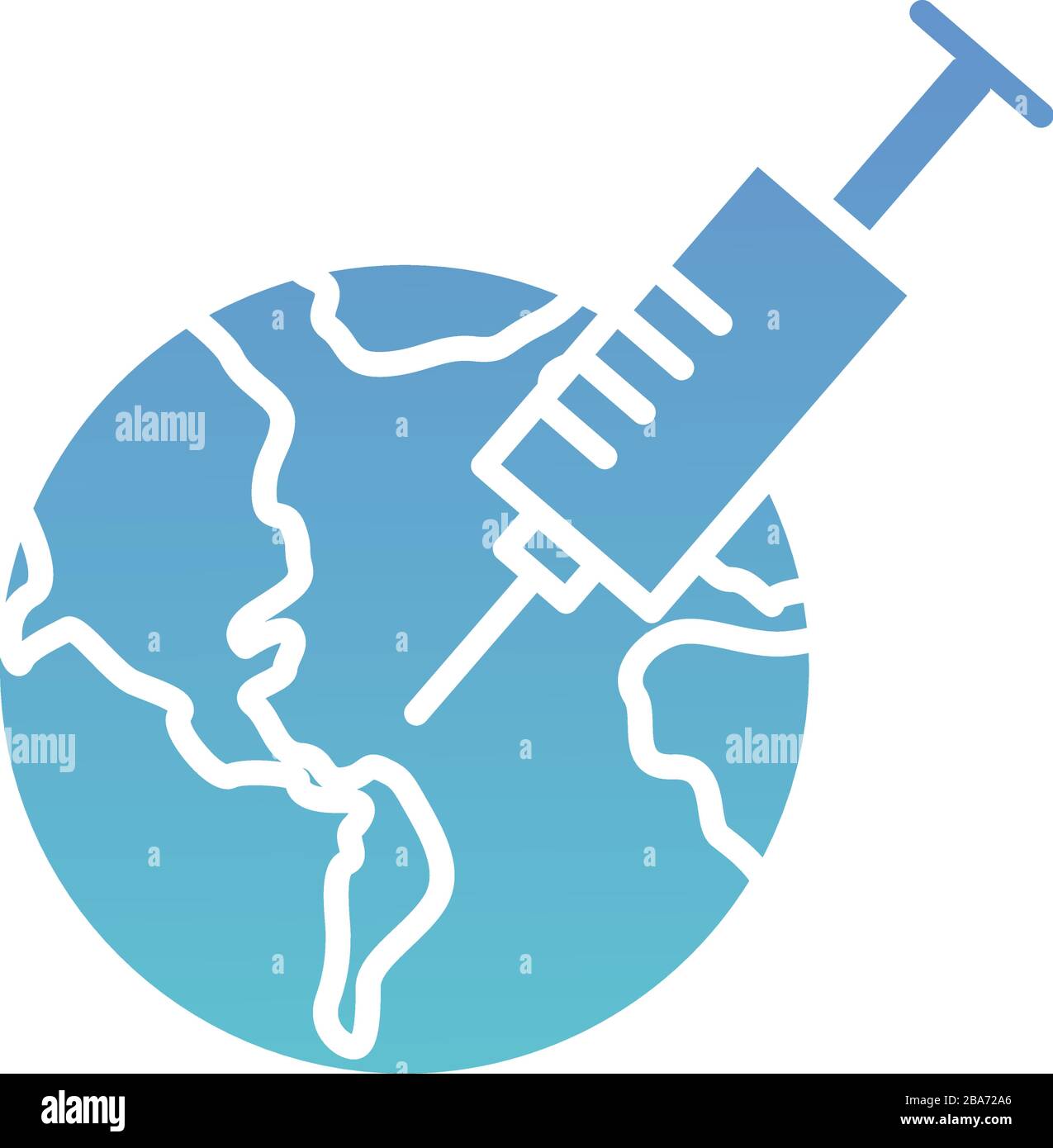earth planet with injection health online silhouette gradient style ...