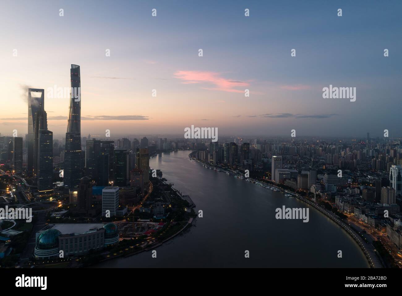 Aerial view over The Bund, Shanghai Stock Photo - Alamy